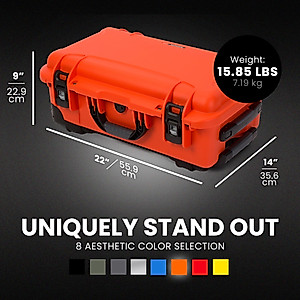 Nanuk Wheeled Series 935 Lightweight NK-7 Resin Waterproof Hard Case with Lid Organizer and Padded Dividers, Orange