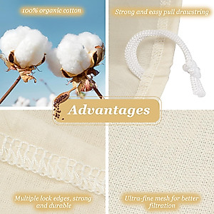 Reusable Cold Coffee Brew Filter Bag Compatible with Toddy Cold Brew System,Coffee Filter Bag Fit for Mason Jars,Pitchers,Carafes,Jugs,2-Pack Cotton Cold Brew Coffee Pouch with Drawstring 12" x 11"