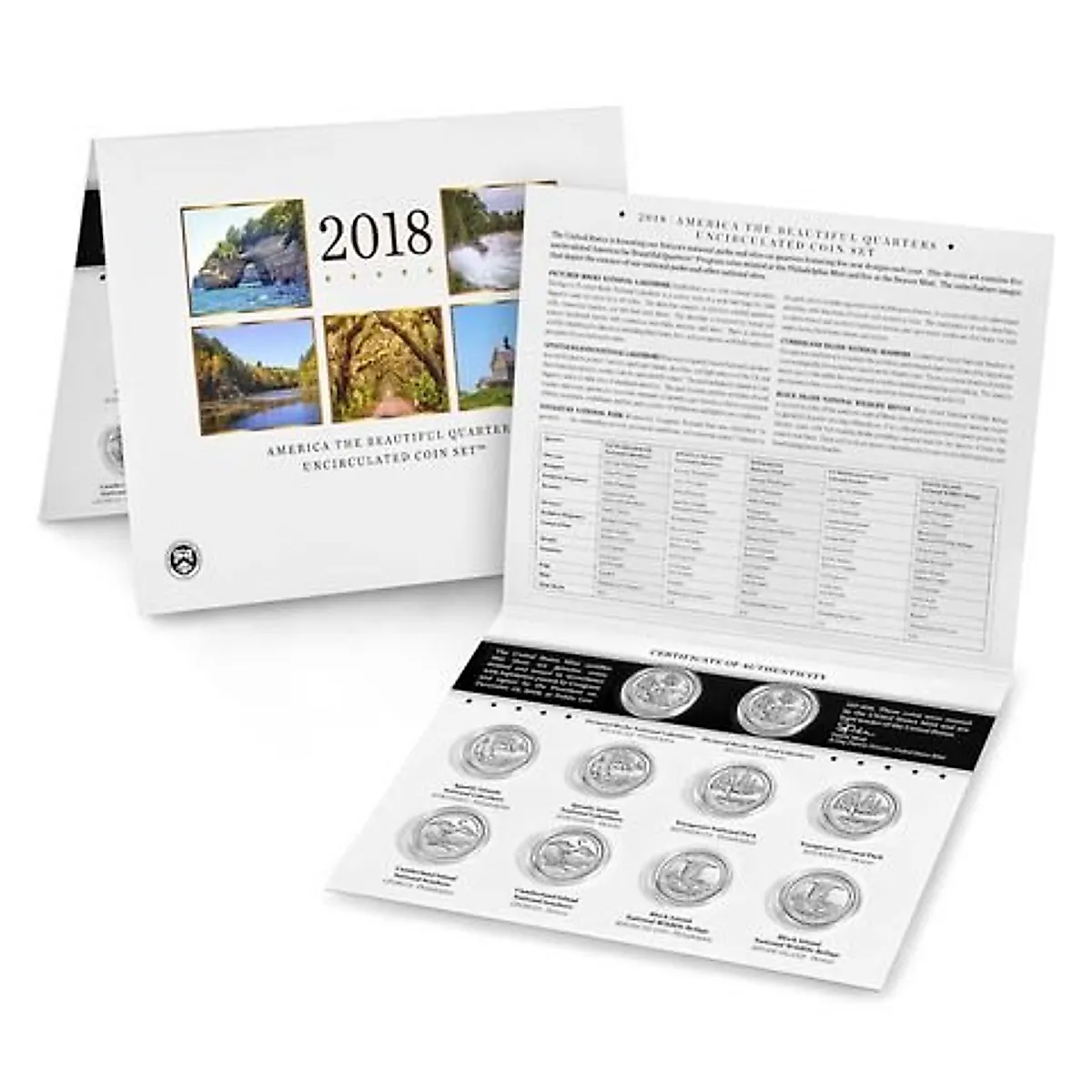 2018 P & D America the Beatiful Quarters Uncirculated Coin Set US Mint Packaged