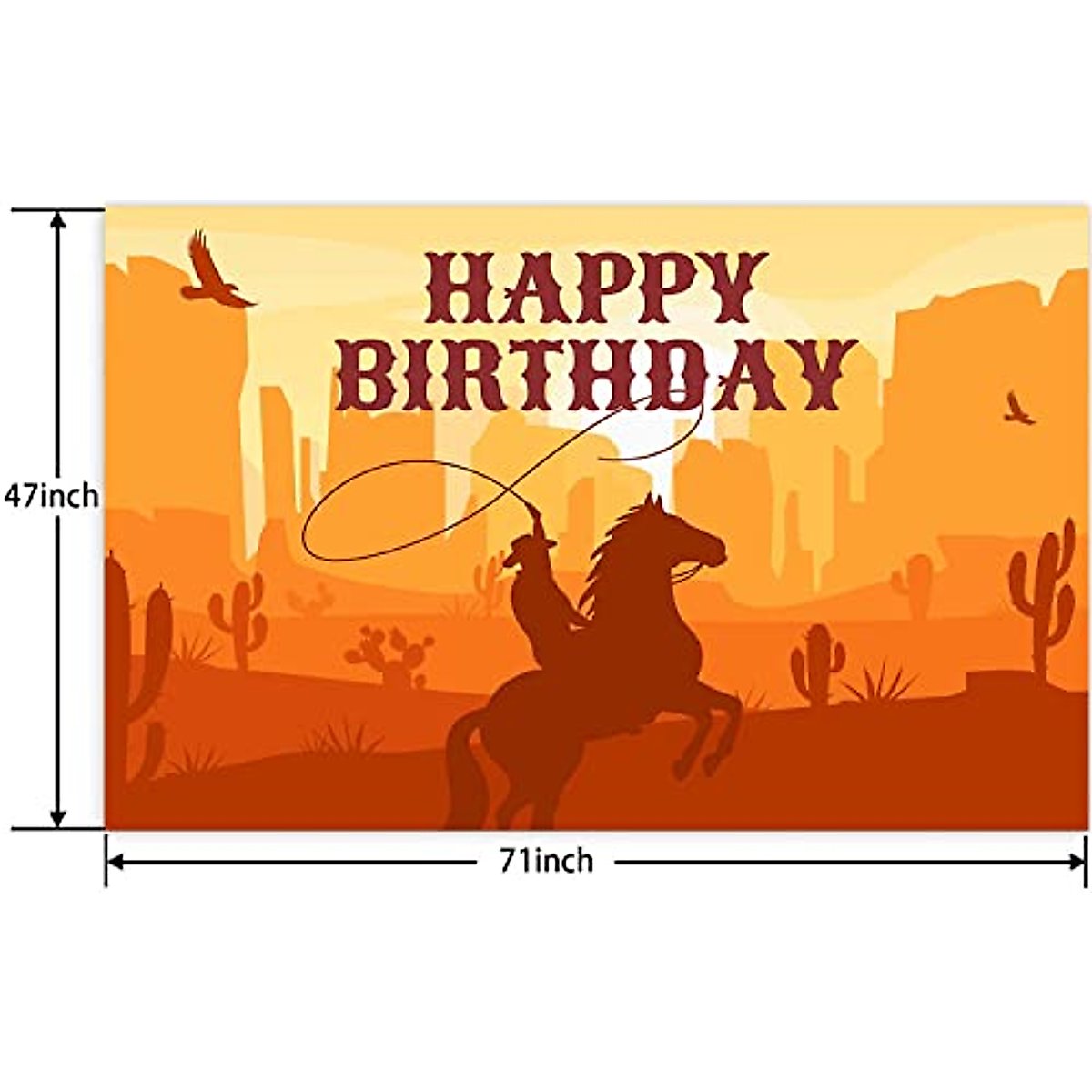 Wild West Cowboy Happy Birthday Banner Backdrop Western Texas Countryside Theme Decorations Decor for Rodeo Party Wild West Party Western Cowboy Party Wild One 1st Birthday Party Baby Shower Supplies
