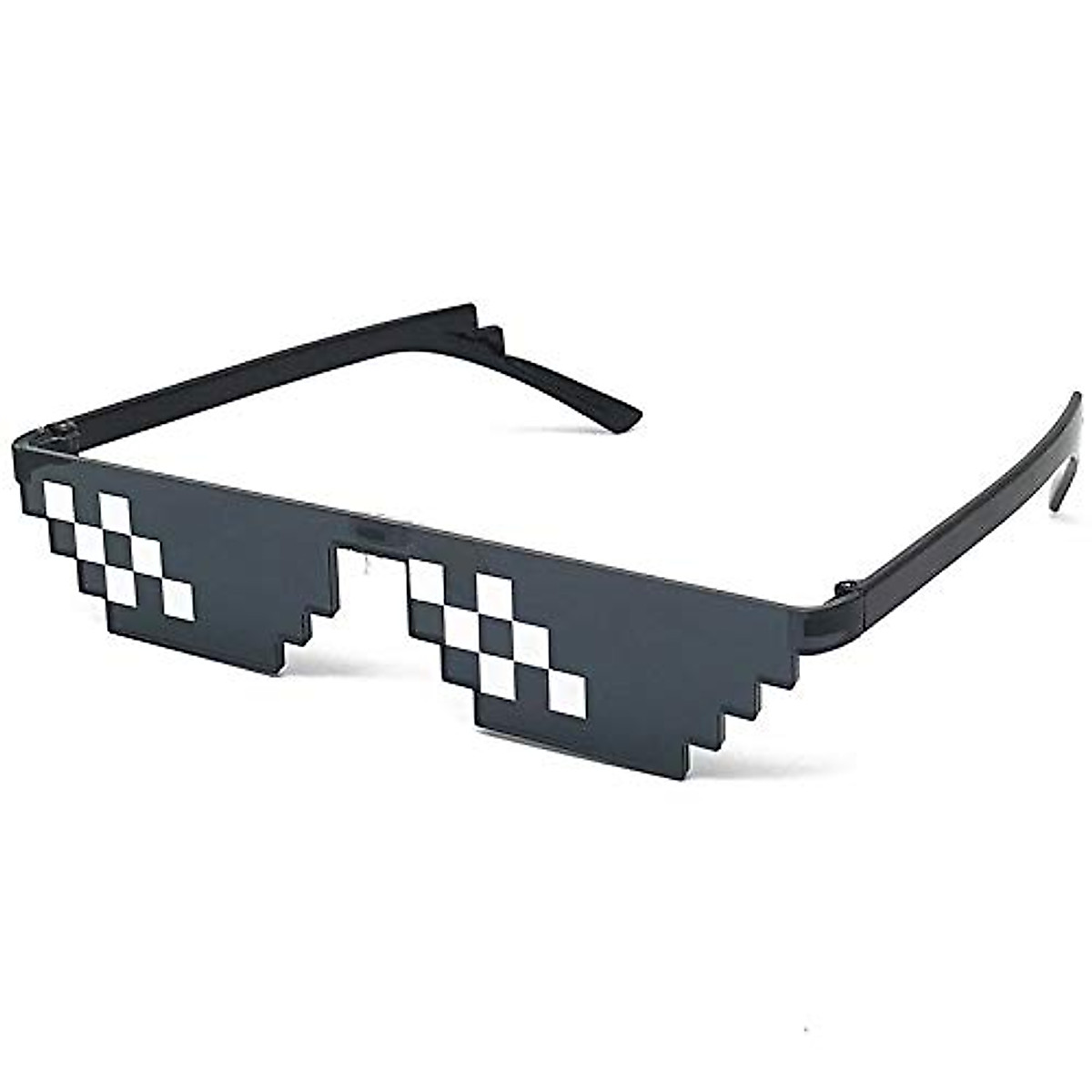 JYZOBJHB 10 Pieces Thug Life Party Sunglasses Pixelated Mosaic Eyewear Black for Unisex Adults Kids (Flat Black)