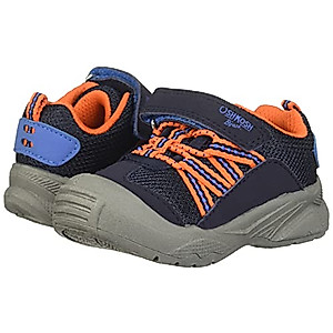 OshKosh B'Gosh Boy's TETI Bump Toe Sneaker, Navy, 4 Toddler