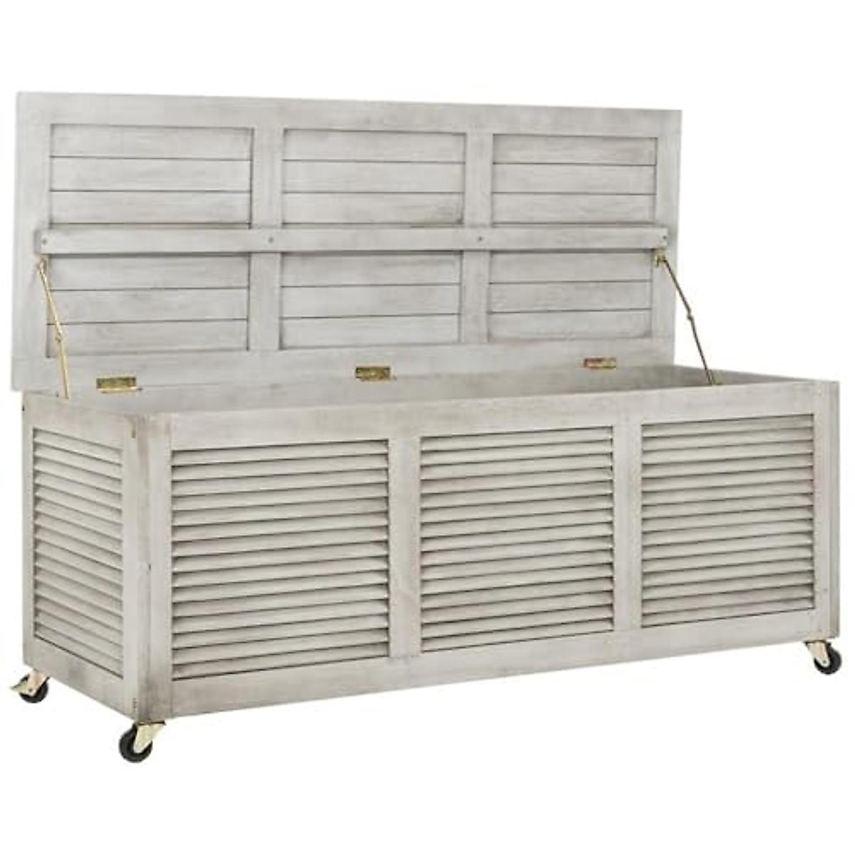 Safavieh PAT7038B Outdoor Collection Elina Grey Wash 47.2" Cushion Deck Box