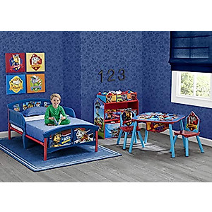 Delta Children Plastic Toddler Bed, Nick Jr. PAW Patrol Twinkle Galaxy Dual Sided Recycled Fiber Core Toddler Mattress (Bundle)