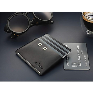 PULARYS Mini Wallet HOBBY - Credit Card Case - Italian Leather - Space for up to 8 Cards - Pockets for Coins and Bills - Modern Design For Men and Women - Fashionable Colors