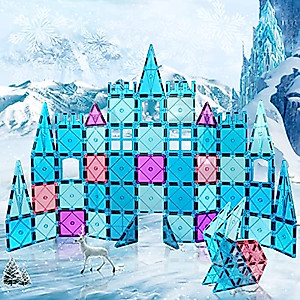 Mruikeny Magnetic Tiles Kids Toys for 3 4 5 6 7 8+ Years Old Boys Girls Magnet Toys Building Tiles STEM Educational Learning Magnetic Blocks Toy Set for Toddlers Child Ages 3-6 Birthday