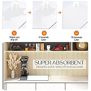 Coffee Mat - Hide Stain - Bar Accessories Fit Under Coffee Maker Machine for Countertops - Absorbent Dish Drying Mat for Kitchen Counter, 15.7“x19.7", White