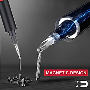 P.I.T. Electric Screwdriver Set, 3.6V Cordless Magnetic Precision Screwdriver Kit with 3 Led Light and 24 Standard Screwdriver Heads, Handy Repair Tool for Phone Watch Camera Laptop