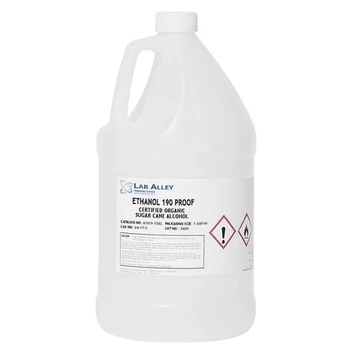 Ethanol 190 Proof (95%) Organic/Vegan Sugar Cane Alcohol, FCC Food Grade-4QT(1 GAL)