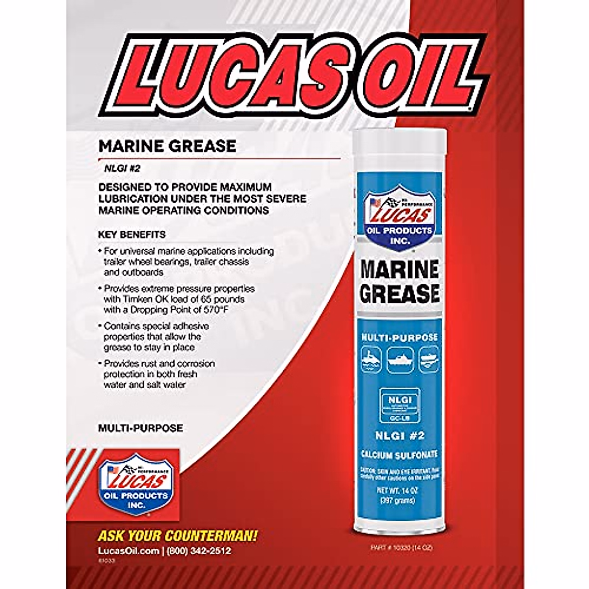 Lucas Oil 10682 Marine Grease 3 Ounce Combo Pack
