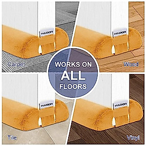 HADOR Door Draft Stopper Noise Blocker 36 Inches for Bottom of Door, Mustard Yellow Twin Triangular Under Door Draft Stopper Seal Gap Machine-Washable Air Blocker