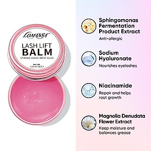 Lash Lift Glue Balm, Lomansa Glue for Eyelash Lifting Perming, with Strong Sticky Fix Glue for Lashes and Brows Curl