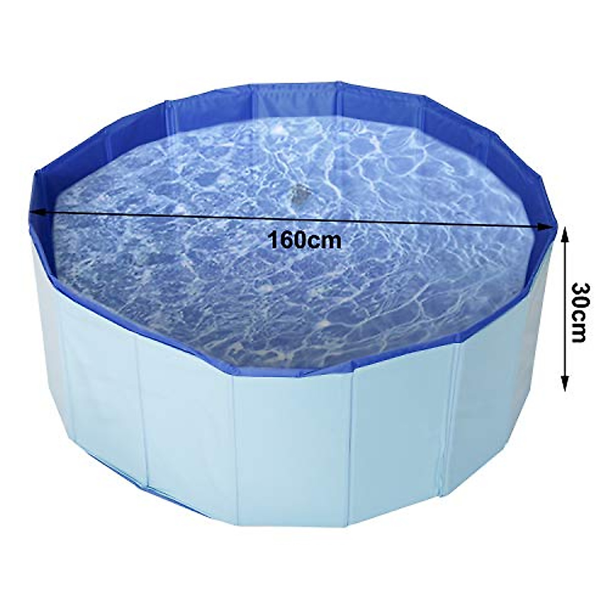 Homend PVC Pet Swimming Pool Portable Foldable Pool Dogs Cats Bathing Tub Bathtub Wash Tub Water Pond Pool Blue (160x30cm(63"x12"))