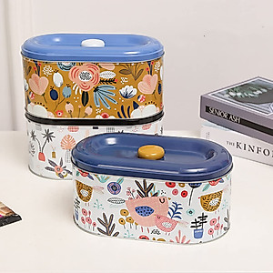 TUSIMI Tin Cookie Snack Jars Biscuit Storage Tin Canister Cookie Jar Home Kitchen Food Gifts Storage Containers with Lid for Biscuit Cookie ChocolatesToddler Food Baby Snacks | Food-Safe