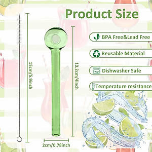 TMXAOK 8 Pieces Glass Straws, 4inch Glass Straws Shatter Resistant with Cleaning Brush, Bar Drinking Glass Swizzle, Glass Stirrers for Cocktail, Smoothies, Coffee, Juice(B-style)