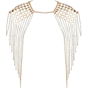 CanB Gold Body Chains Shoulder Body Chain Harness Sexy Body Jewelry Accessories for Women and Girls