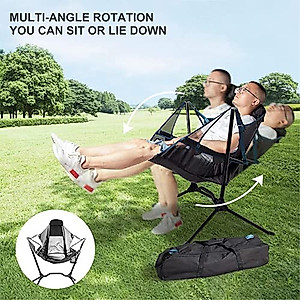 Dongxing Portable Outdoor Folding Rocking Chair,Camp Chair,Recliner Luxury Camp Chair,Relaxing Swing (Green)