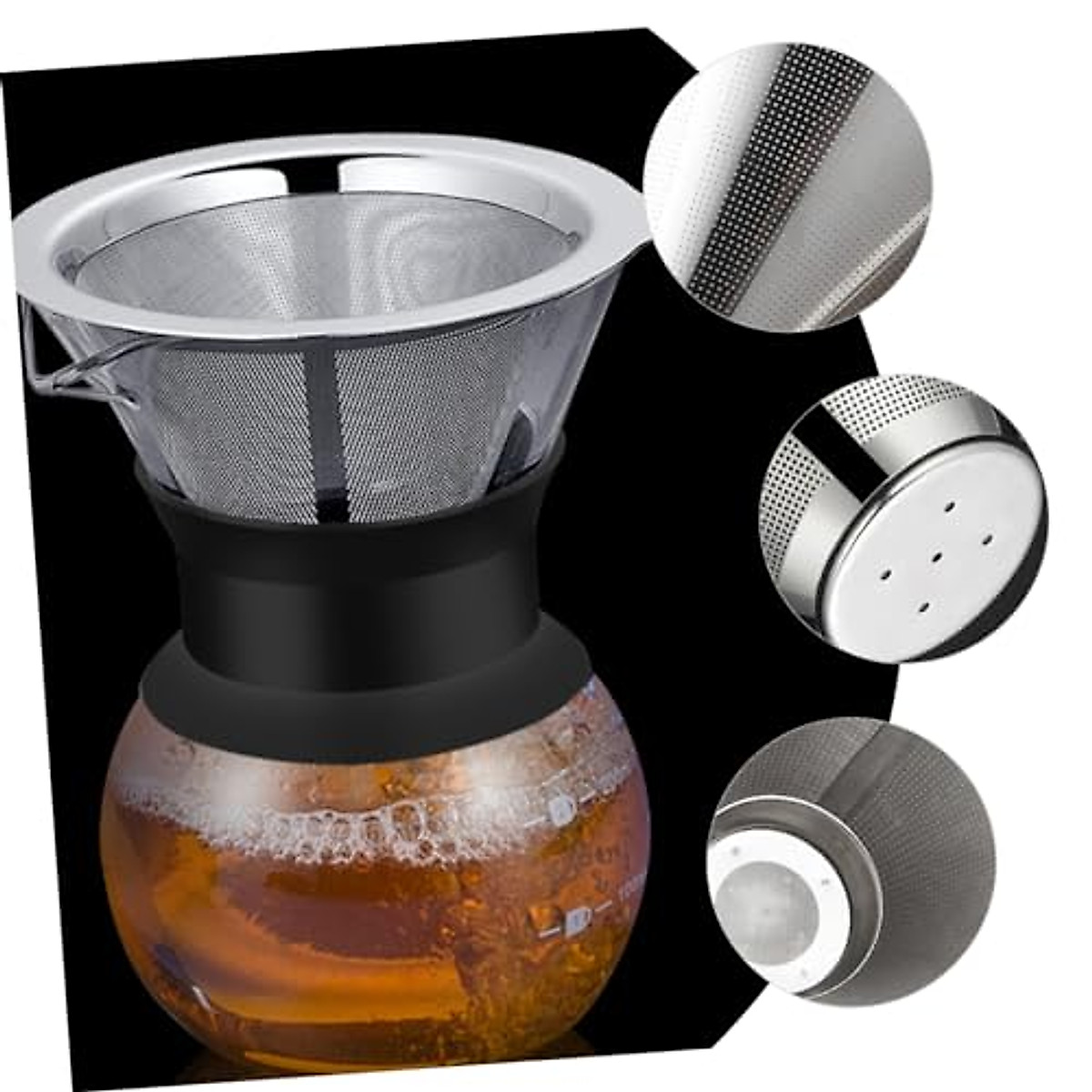 SECFOU Coffee Filter Espresso Filter Screen Portable Coffee Machine Strainer Coffee Machine Filtering Mesh Portable Coffee Machine Parts Filter Teapot Net Silver Stainless Steel