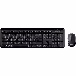 Amazon Basics 2.4GHz Wireless Computer Keyboard and Mouse Combo, Quiet and Compact US Layout (QWERTY), Black