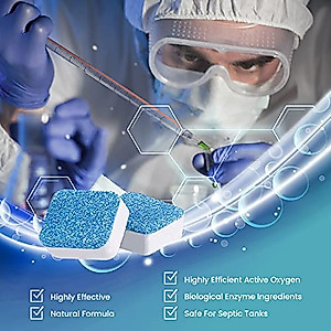 Maravello Dishwasher Cleaner And Powerful Formula Washer Cleaner Tablets For HE Front Loader And Top Load, Septic Tank Safe,12 Months Supply