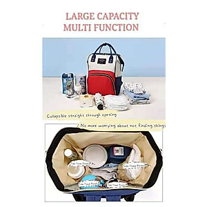 MLBCARE baby bag back pack large-capacity multi-functional fashionable shoulders diaper backpack mother's portable baby care bag Separate storage (red)