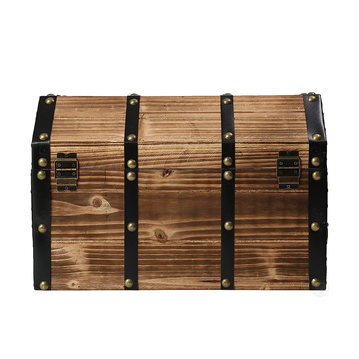 Vintiquewise Large Wooden Decorative Pirate Lockable Trunk with Lion Rings