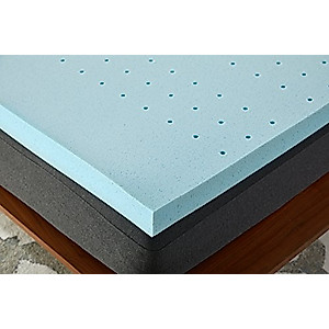 Bedsy Sleep Mattress Topper Gel Memory Foam, Queen, Blue