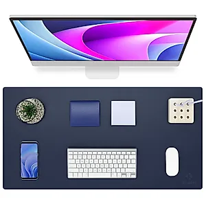 Non-Slip Desk Mat, Desk Pad, Desk Blotter, Desktop Mat for Desk, Large Desk Protector Mat, Office Computer and Laptop Mat for Desk, Writing Mat (31.5"x15.7", Dark Blue)