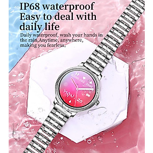 Yihou Smart Watches for Women Fitness Tracker Heart Rate Full Touch Screen Watch Pedometer Step Counter Smart Bracelet Text Call Reminder Waterproof Smart Watch for Android Phones Compatible iPhone