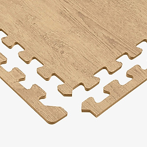 We Sell Mats Forest Floor Farmhouse Collection 3/8 Inch Thick Printed Wood Grain Mats, 24 in x 24 in, Buttered Walnut Light Brown