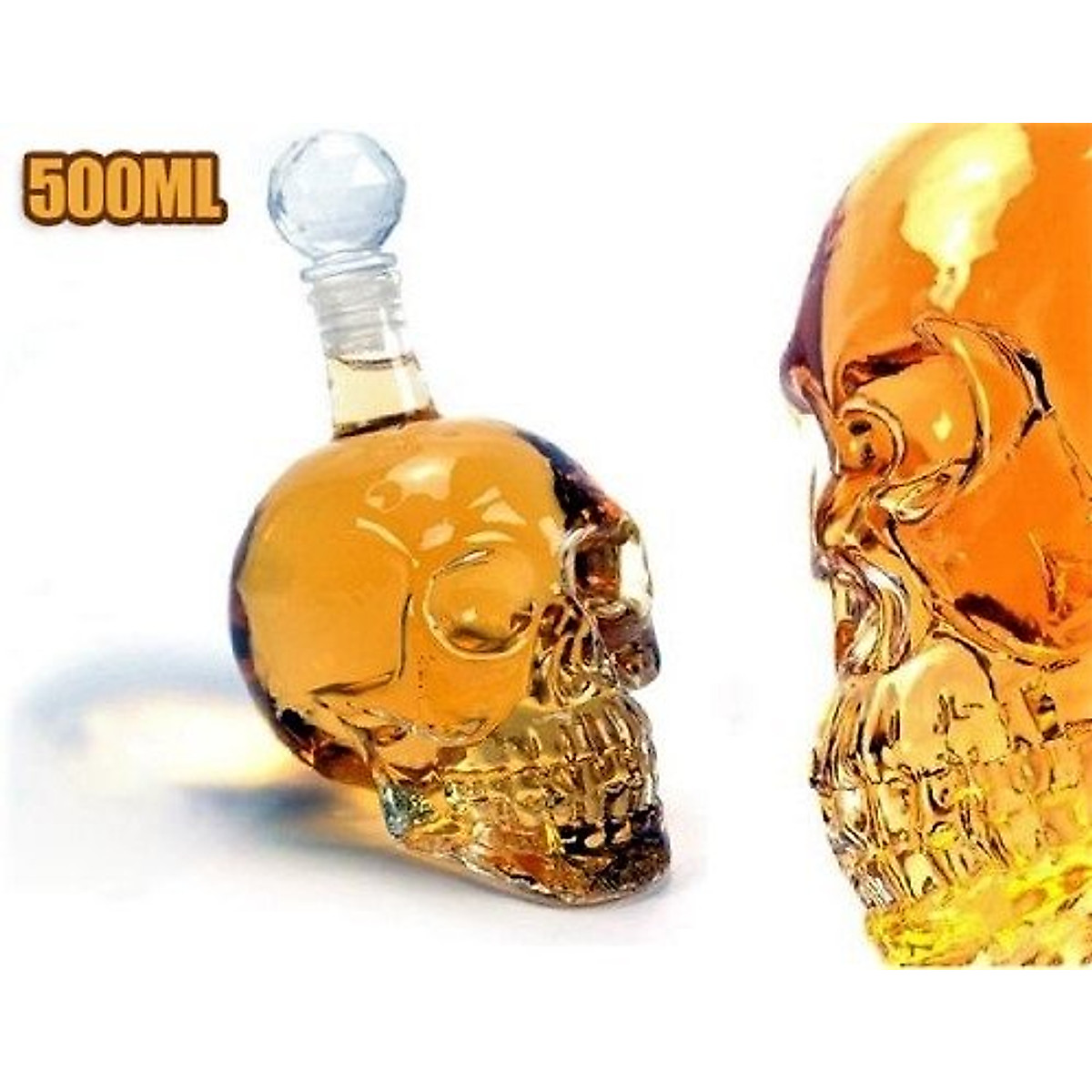 Bargain Crusader Skull Head Vodka Shot Whiskey Wine Drinking Glass Bottle Decanter Skull Shaped Wine Bottle (1, 500ml Decanter)