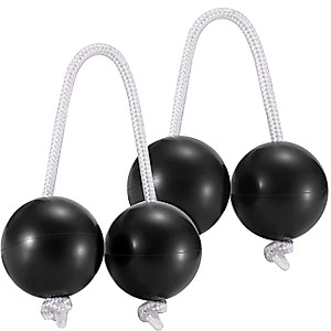 Facmogu 2PCS Aslatua Authentic Rhythm African Shaker, Aslatuas Rhythmic Ball for Lovers Beginners, Hand Shaker Balls from West Africa for Party Stage Performance Concert - Black