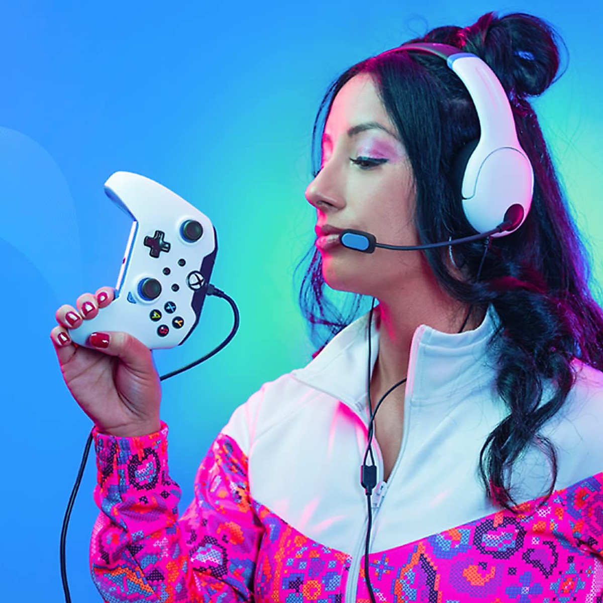 PDP Gaming AIRLITE Xbox Headset with Microphone, Series X|S/Xbox One/PC/Windows, Lightweight Stereo Headphones, Wired Power, Noise-Cancelling mic- Ion White (Only at Amazon)