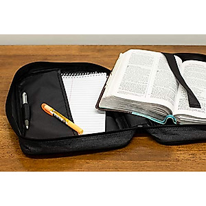 Dicksons Blue and Gray Reinforced Polyester Bible Cover Case with Handle, Large