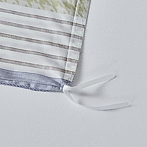 YuHeGuoJi Blue Striped Duvet Cover King 100% Egyptian Cotton Green Geometric Duvet Cover 3 Pcs Set 1 White Striped Duvet Cover with Zipper Ties 2 Pillowcases Modern Neutral Brown Gingham Bedding