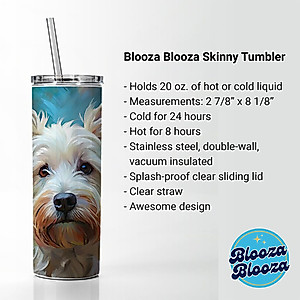 West Highland White Terrier Westie Dog Expressionism Art Skinny Tumbler 20oz with Straw Insulated Water Bottle Gift