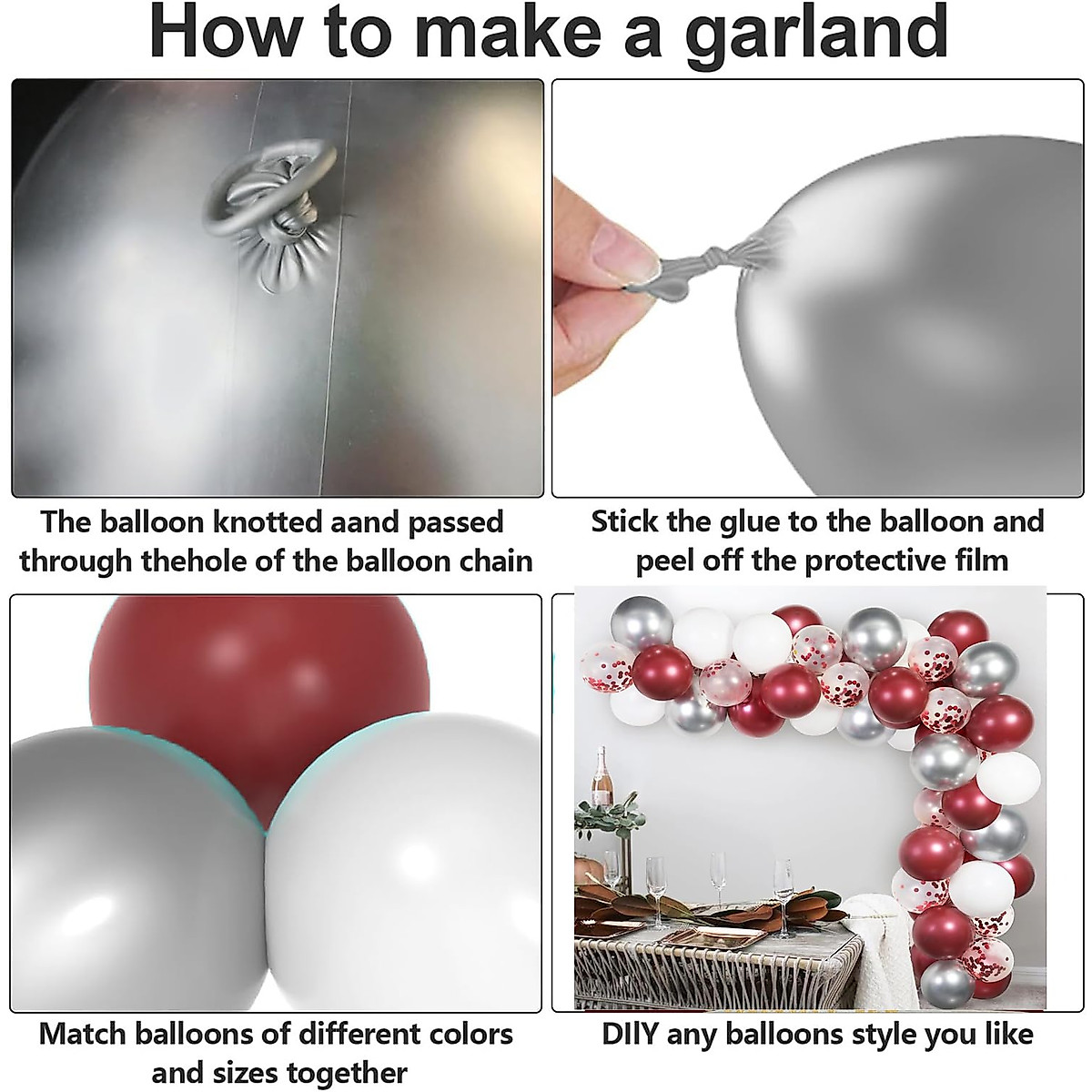 Graduation Party Decorations Maroon Silver 2024/Burgundy Graduation Decorations Class of 2024 Burgundy White Silver Balloons Maroon Silver Balloons 60Pcs Burgundy Silver Birthday Wedding