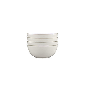 Denby 375048907 Natural Canvas Cereal Bowl Set, Cream, Set of 4, 15.5 x 15.5 x 6 cm