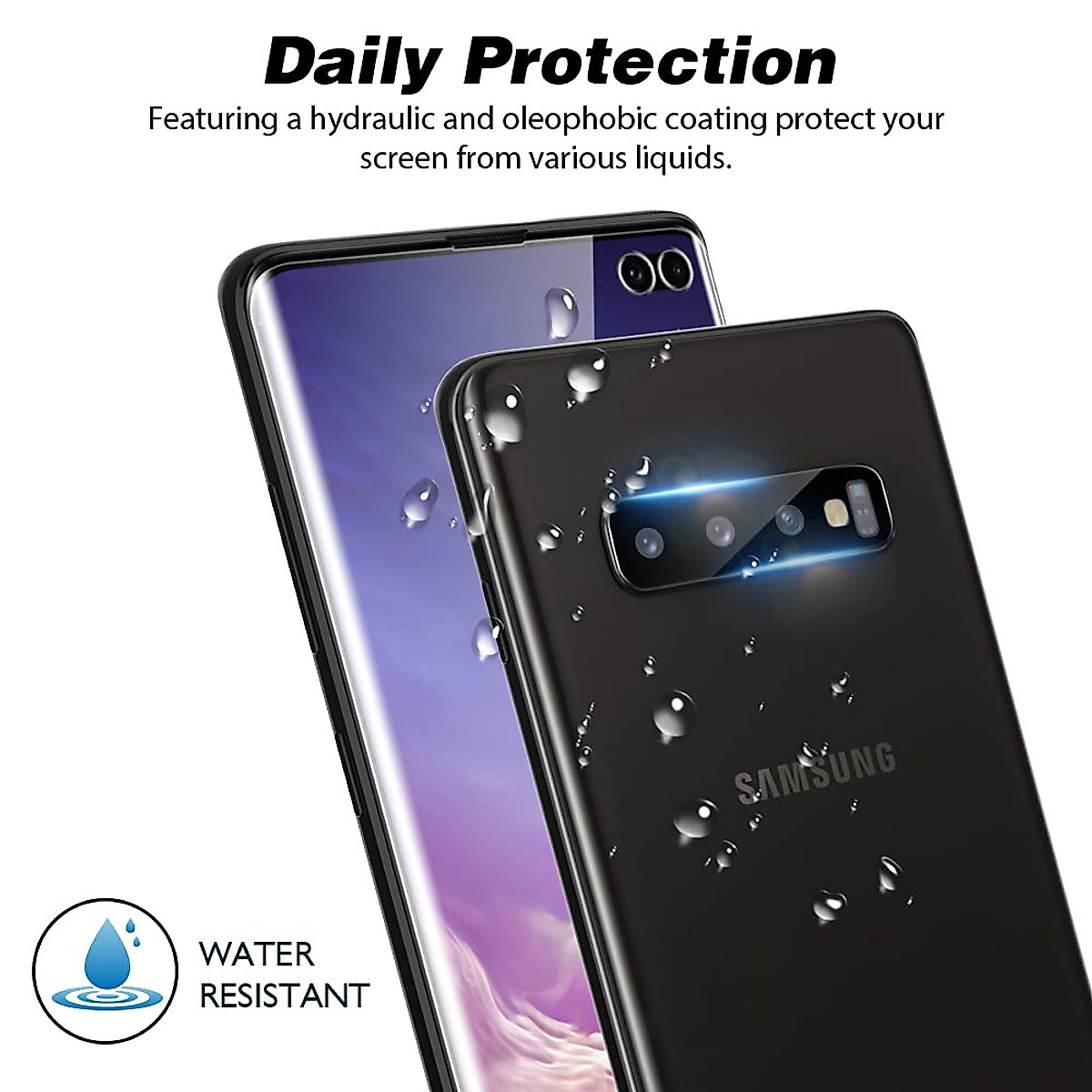 TOCOL 2+2 Pack Fit for Samsung Galaxy S10 Plus - 2 Pack TPU Screen Protector and 2 Pack Camera Lens Protector, Alignment Frame, Easy Installation, Bubble Free, Support Ultrasonic Fingerprint