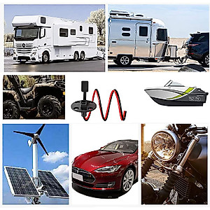 Halokny 10AWG Solar SAE Socket sidewall Port, 2 Feet SAE Solar Quick Connect Panel Flush Mount Plug Cable, Weatherproof SAE Extension Cable, with 4 Screws, for Automobile and Solar Panel