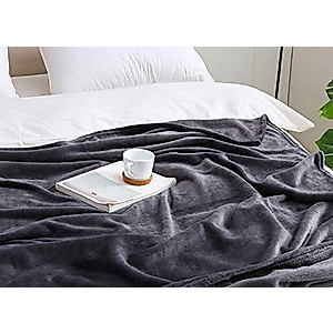 BEAUTEX Fleece Throw Blanket for Couch Sofa or Bed Throw Size, Soft Fuzzy Plush Blanket, Luxury Flannel Lap Blanket, Super Cozy and Comfy for All Seasons (Graphite, 50" x 60")