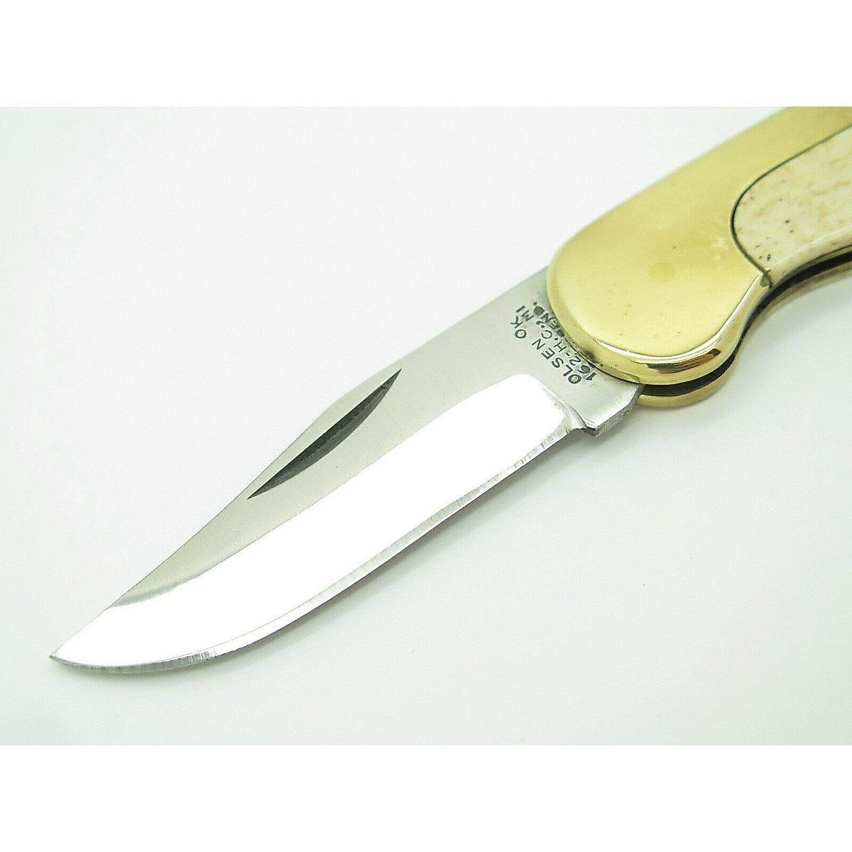 Olsen OK 162 Lil Brassy Seizo Imai Seki Japan Folding Lockback Pocket Knife Vintage Old Stock