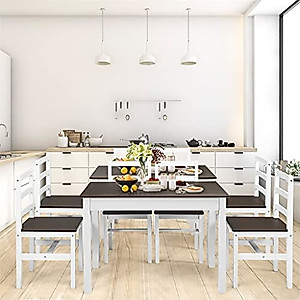 MFCHY 5 Piece Cutlery Set Solid Wood Compact Kitchen Dining Table and 4 Chairs Furniture
