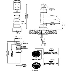 Bathroom Faucet Oil Rubbed Bronze Waterfall Sink Bath Faucets Farmhouse Spout Lavatory Vanity Deck Mount Single-Handle One Hole Matching Pop Up Drain Stopper Supply Lines Hose Lead-Free By Bathfinesse