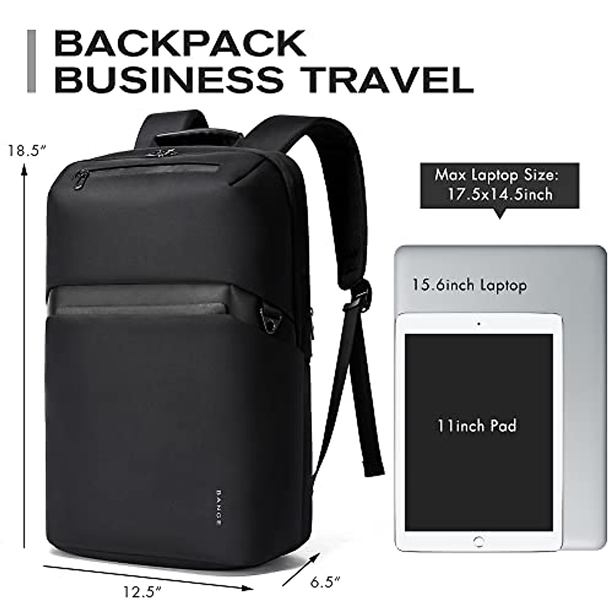BANGE Laptop Backpack for 15.6 Inch,Slim Business Backpacks,Lightweight Fashion Work Backpack for Men and Women