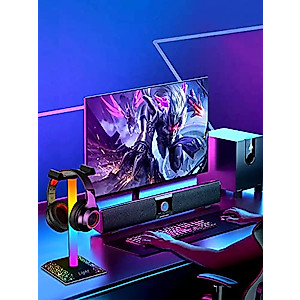 KANTUTOE RGB Gaming Headphone Stand Light with USB Port RGB Gaming Stand Light for Desktop PC Gaming Headset Accessories, Best Gift for Husband, Kids, Boyfriend