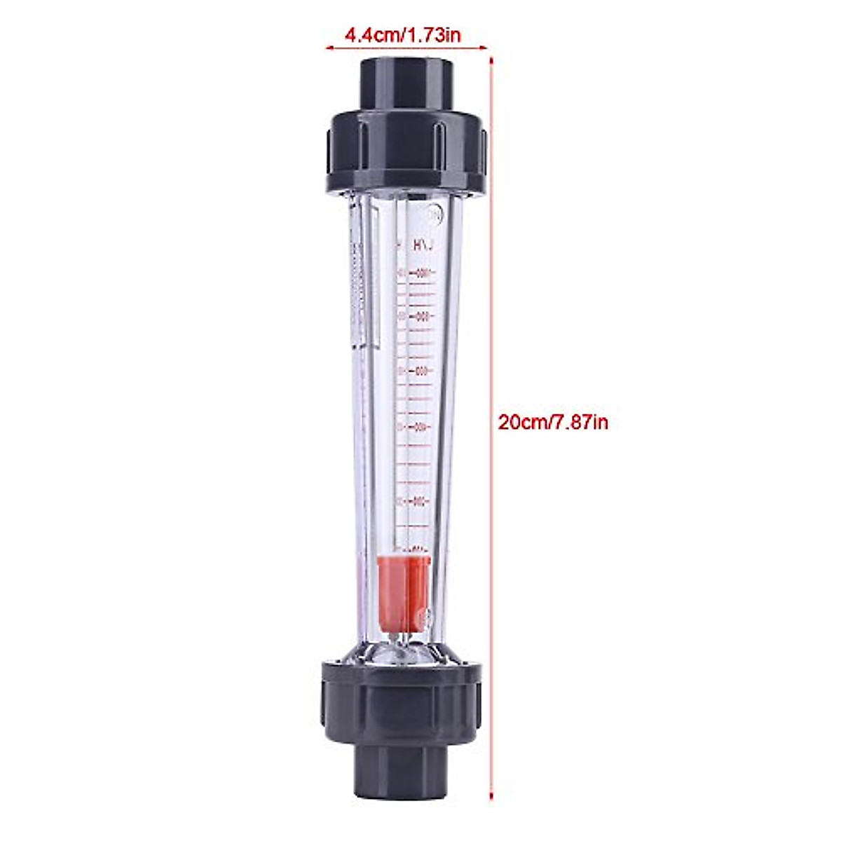 100-1000L/H Plastic Tube Type Water Rotameter Instantaneous LZS-15 Liquid Flow Meter Float Double Thread Female Connector for DN 15 Tube
