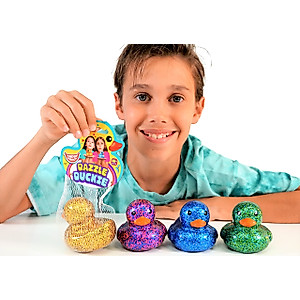 JA-RU Giant Glitter Rubber Ducks (4 Rubber Duckies Assorted) Baby Bath Toys & Pool Beach Essentials. Stress Relief Sensory Play Fidget Toy. Bulk Pinata Filler Stocking Stuffer. 4343-4s