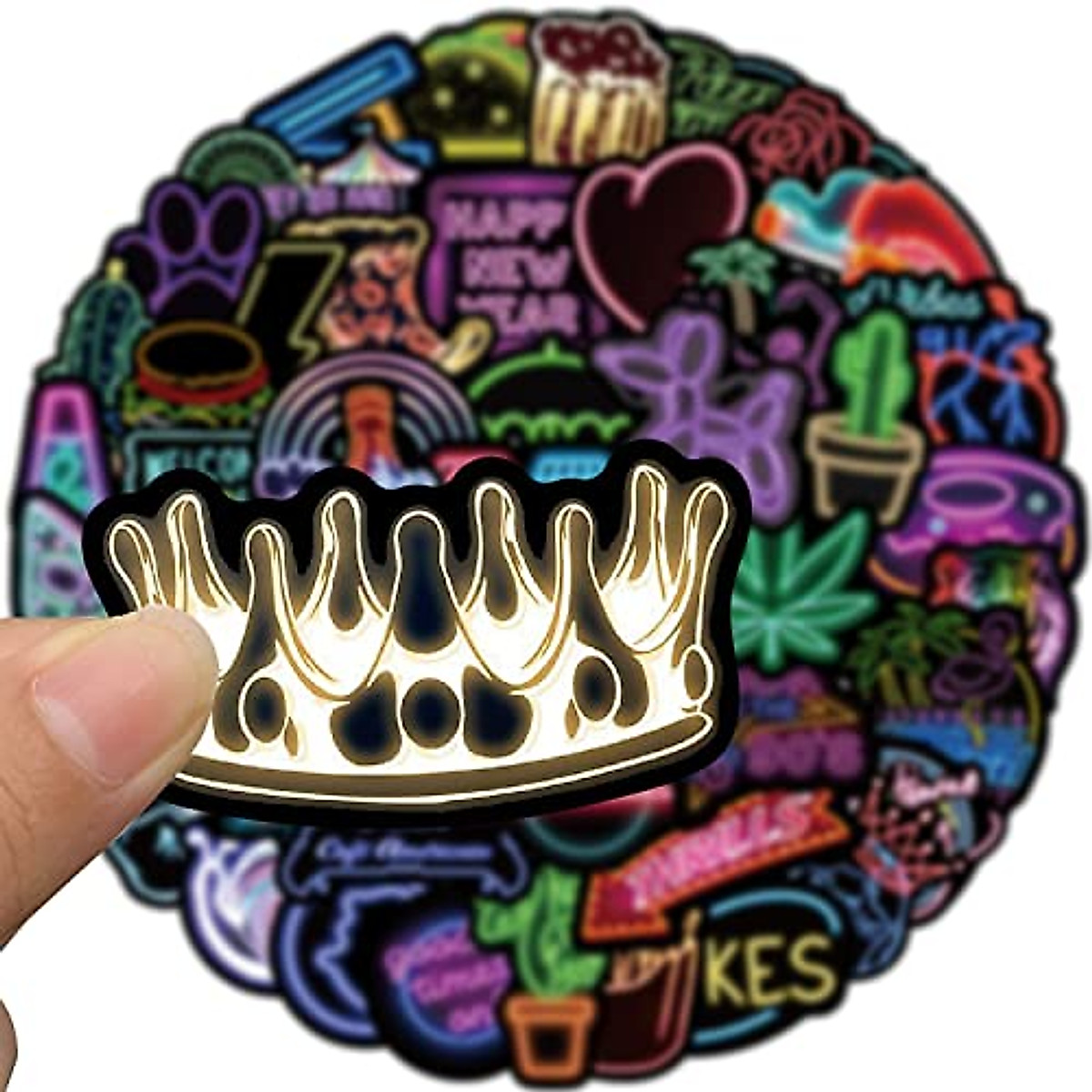 LAGOM DREAMBOAT Fashionable Cyberpunk Style Waterproof Stickers, Create Unique Looks- 50 Pieces per Pack