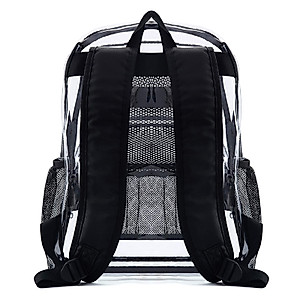 Vorspack Clear Backpack Heavy Duty PVC Transparent Backpack with Reinforced Strap & Large Capacity for College Workplace Security - Purple